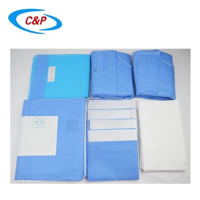 Blue SMS Disposable Angiography Surgical Drape Kit For Hospital ...